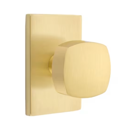 Emtek Freestone Knob with Modern Rectangular Rosette – US Lock Supply