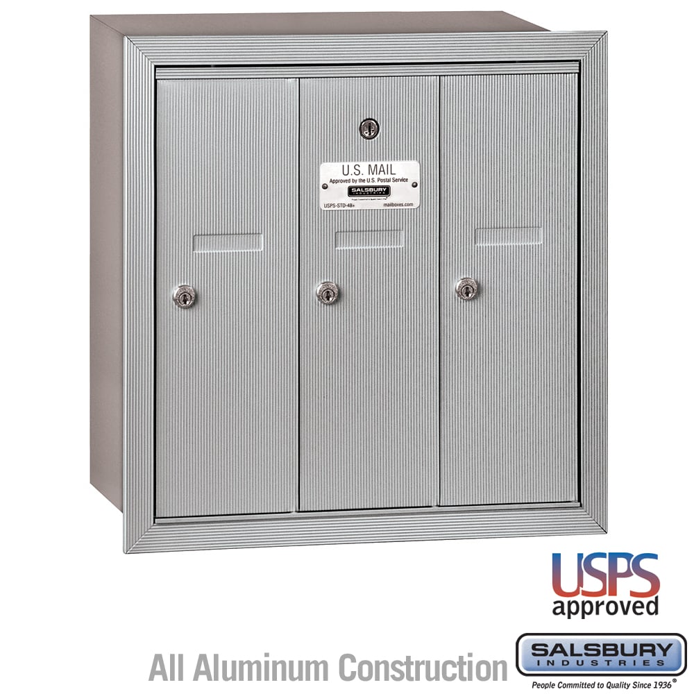 Salsbury 3503 Vertical Mailbox - 3 Doors - USPS Access – US Lock Supply