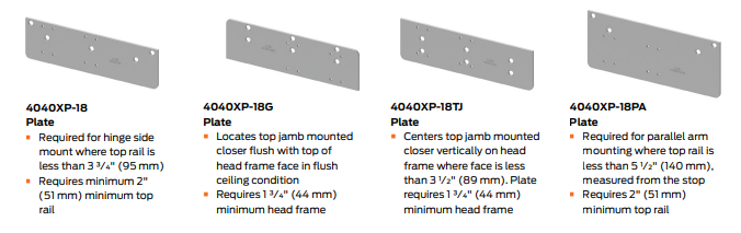LCN 4040XP Drop Plates 18, 18PA, 18TJ, 18G – US Lock Supply