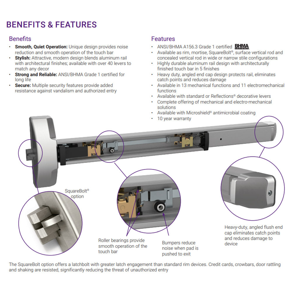 Accentra 6100ED Series Rim Exit Device – US Lock Supply