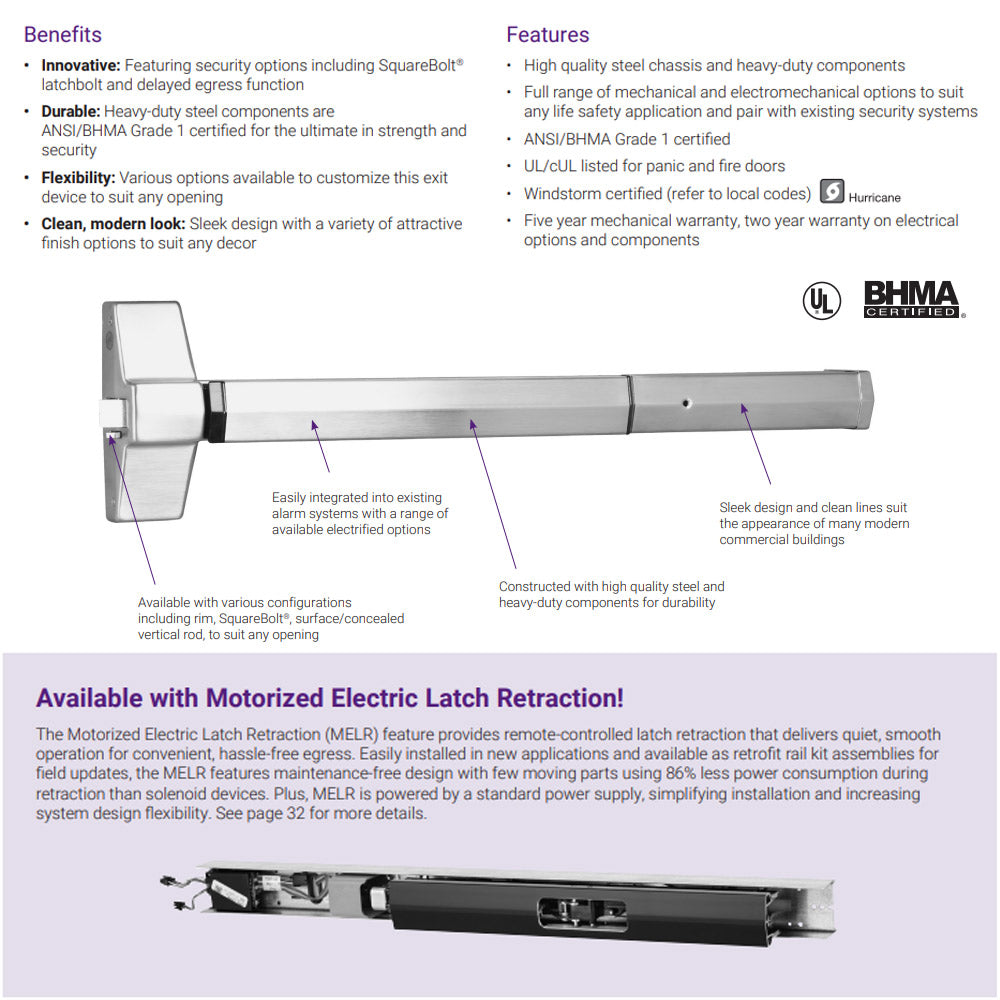 Accentra 7100 Series Rim Exit Device – US Lock Supply