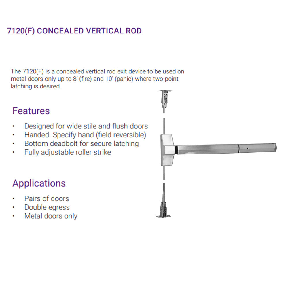 Accentra 7120 Series Surface Vertical Rod Exit Device – US Lock Supply