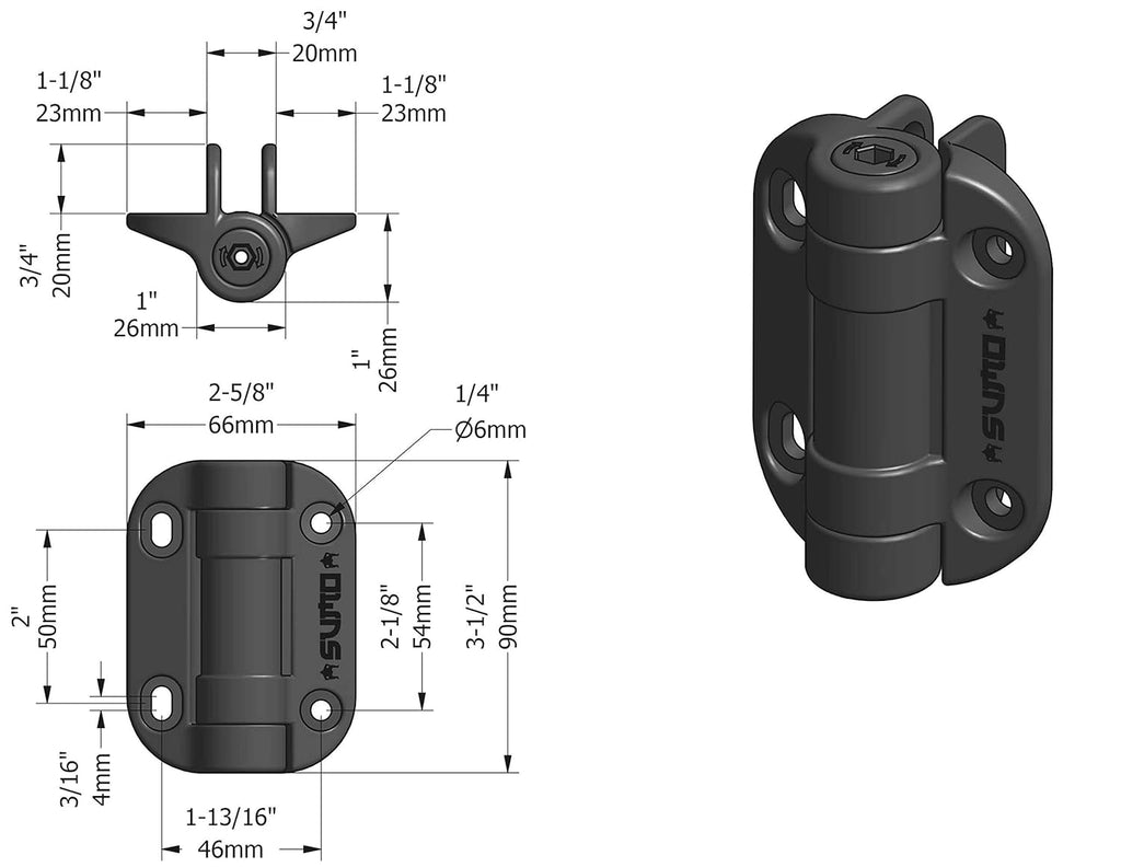 Lockey USA Sumo Adjustable Self-Closing SafeClose Heavy-Duty Gate Hing ...