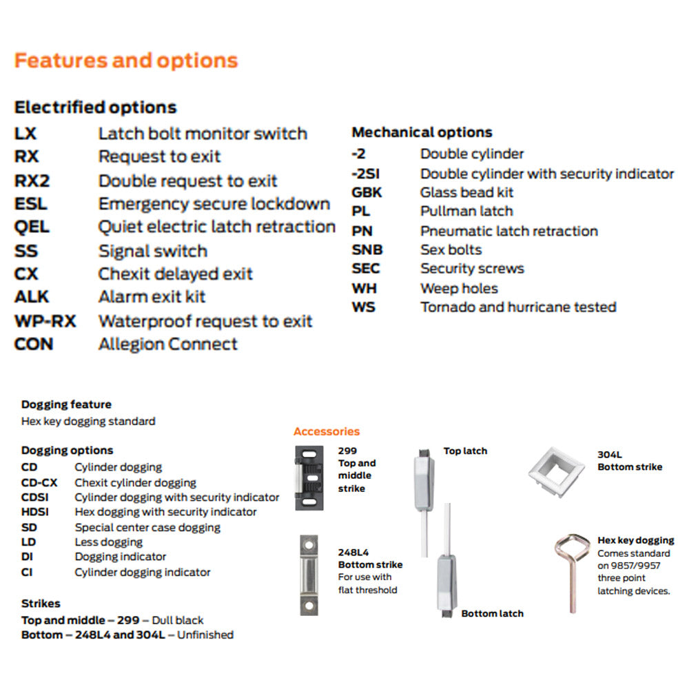 Von Duprin 9857L/9957L - Lever Surface Three Point Latch Device – US ...