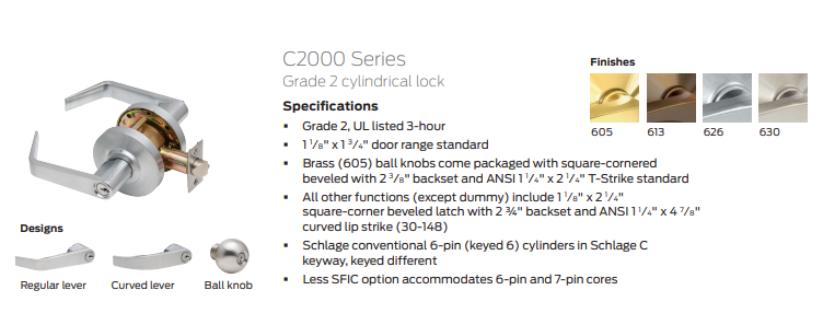 Dexter C2000 Passage Grade 2 Lever Lock – US Lock Supply