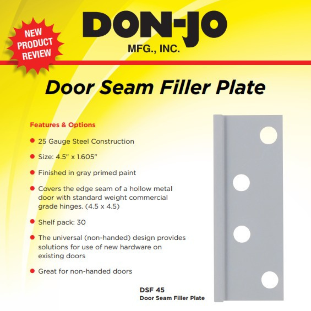 Don-jo DSF 45 Door Seam Filler Plate – US Lock Supply