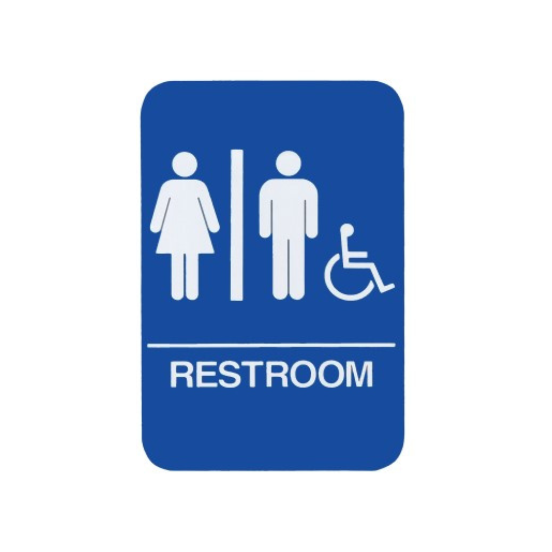 Don-jo HS 9070 32 ADA Sign Women/Men/Handicap, Blue Finish, Plastic Ma ...