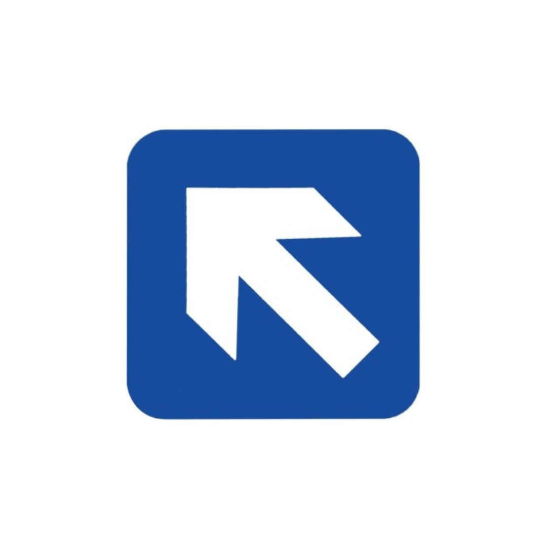 Don-jo HS 9070 36 ADA Sign Arrow Diagonal, Blue Finish, Plastic Materi ...