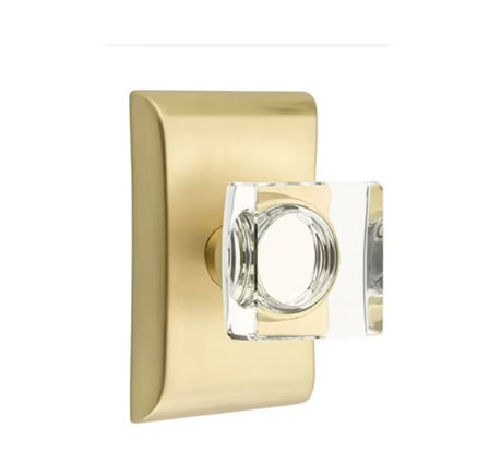 Emtek Modern Square Glass Knob with Neos Rosette – US Lock Supply