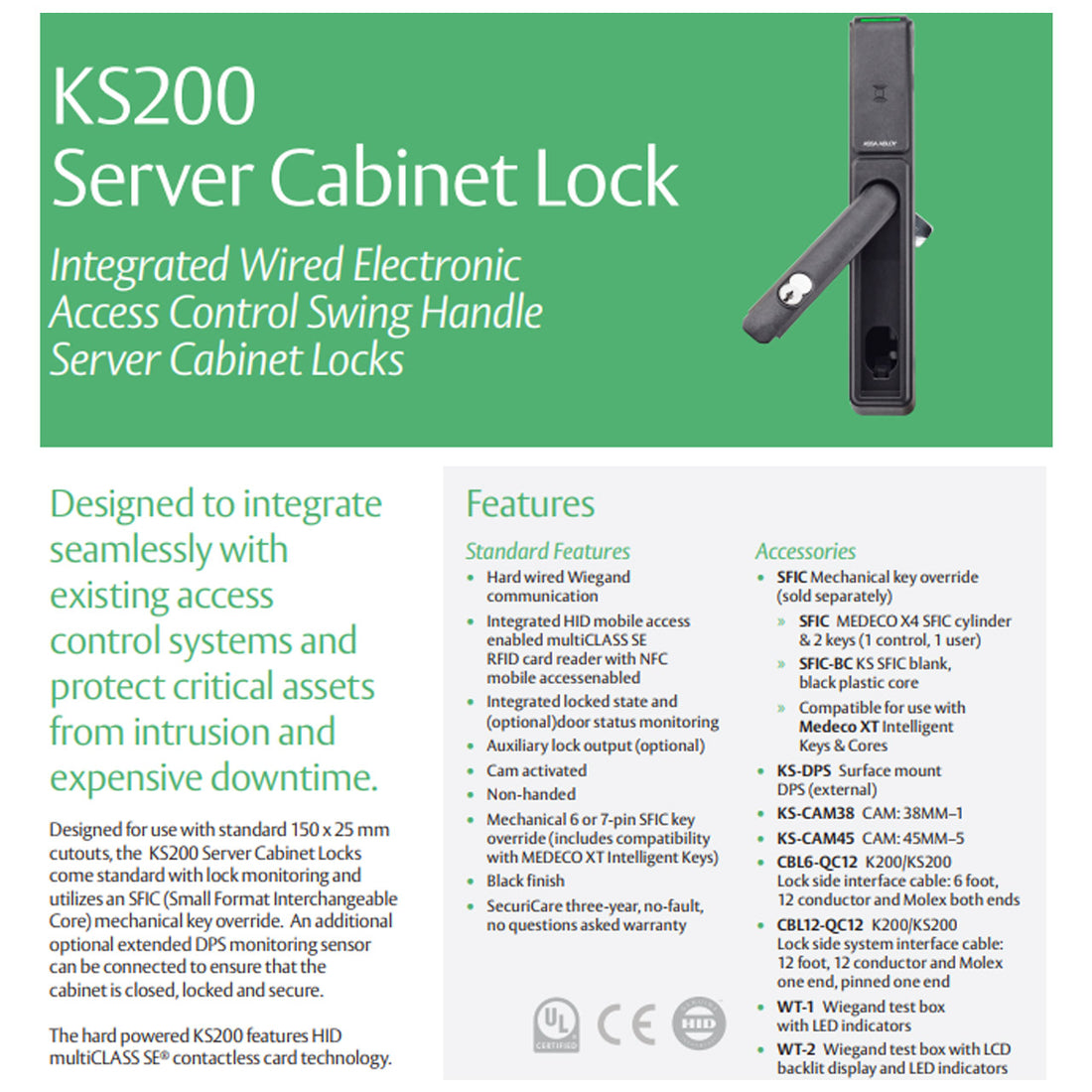 HES KS210 Series Server Cabinet Lock – US Lock Supply