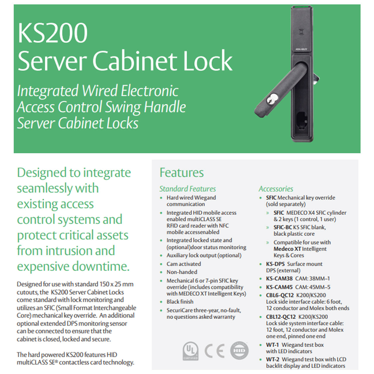 HES KS210 Series Server Cabinet Lock – US Lock Supply