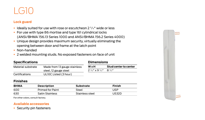 Ives - LG10 Lock Guard – US Lock Supply