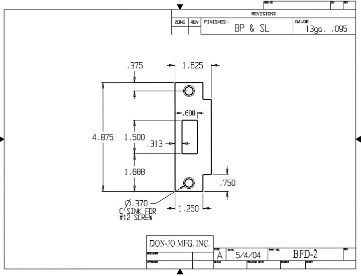 Don-Jo BFD 2 ASA Strike for Hollow Metal Frame – US Lock Supply